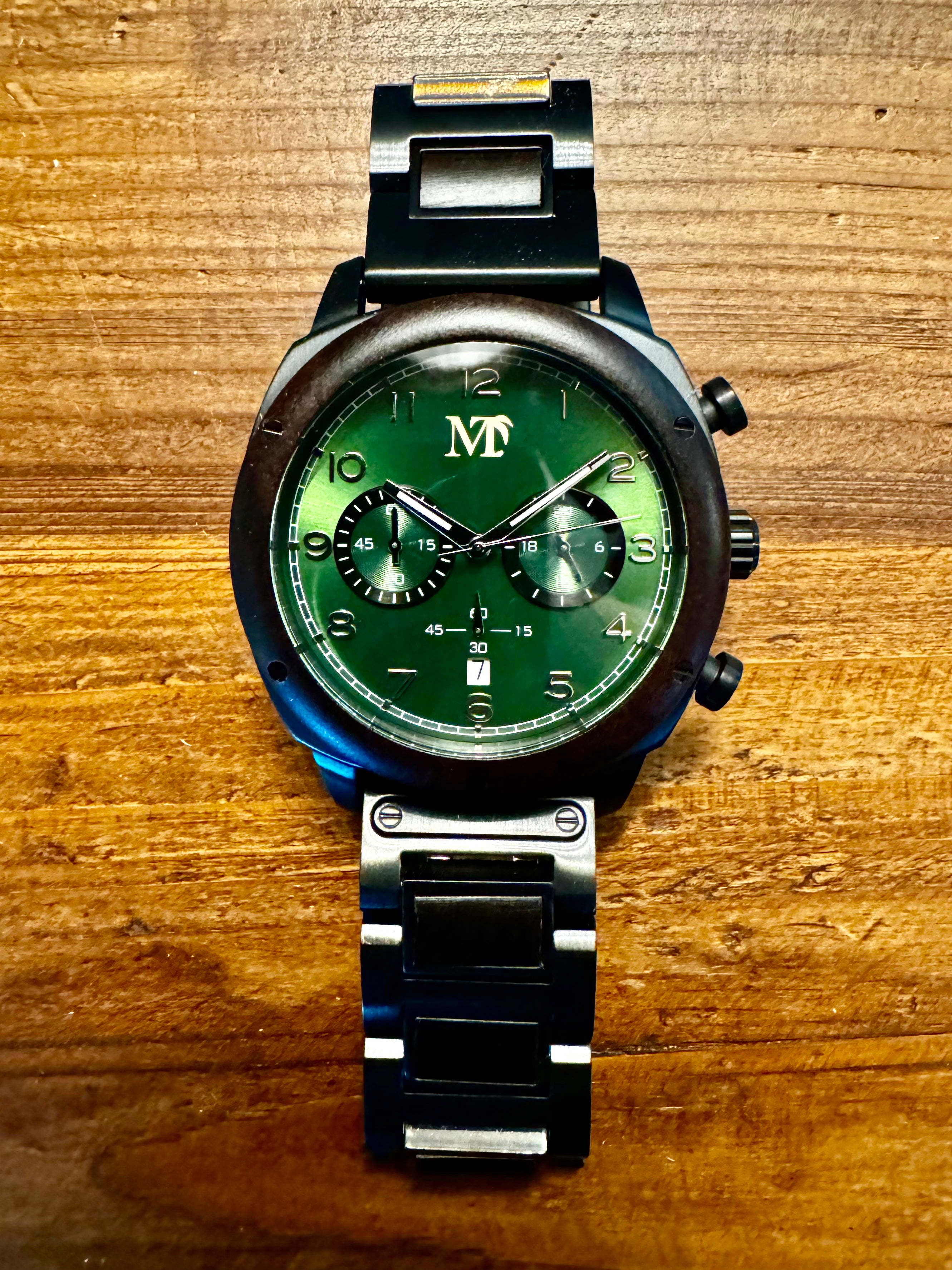 Black PVD Steel & Ebony Wood Chronograph 24hr Watch – Monkey Threads